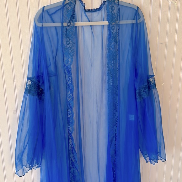 Intimates & Sleepwear | Modern Blue Sheet Peignoir Robe | Poshmark